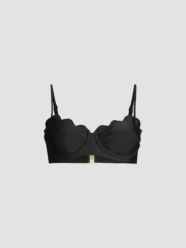 Ramy Brook Leyla Scalloped Underwire Bikini Top - Black