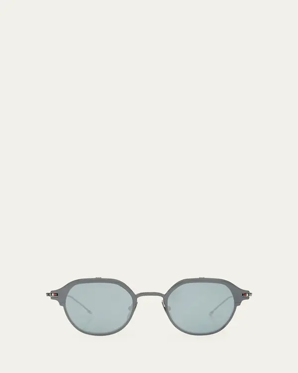 Thom Browne Titanium Round Clip-on Sunglasses - Black/charcoal
