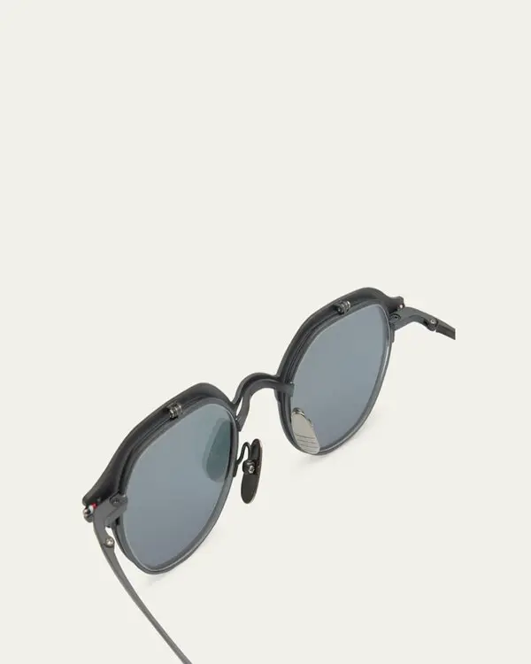 Thom Browne Titanium Round Clip-on Sunglasses - Rose Gold