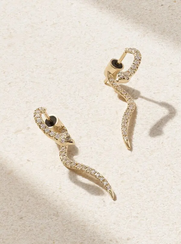 Ileana Makri Boa 18-karat Diamond Earrings - Gold