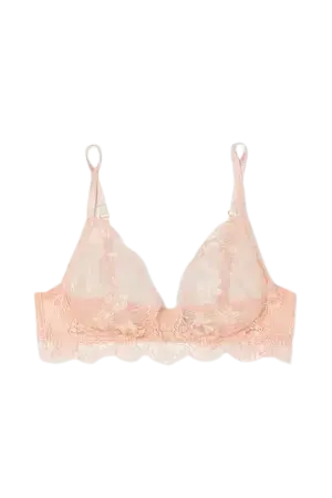 I.D. Sarrieri Net Sustain Loulou Embroidered Tulle Underwired Soft-cup Bra - Pink