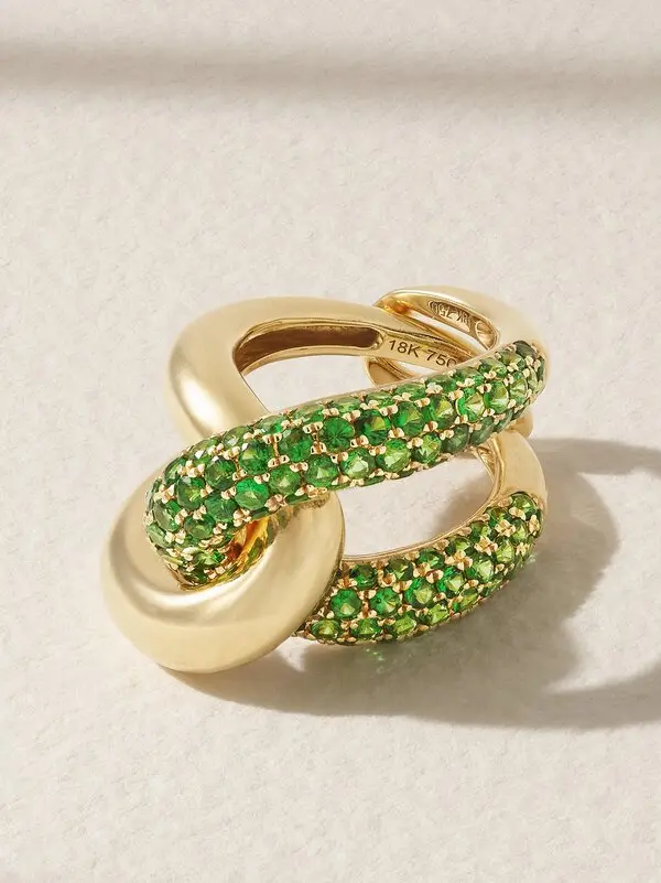 GEMELLA JEWELS Intertwin 18-karat Tsavorite Ring - Gold