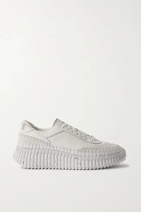 Chloé Net Sustain Nama Embroidered Sneakers - White