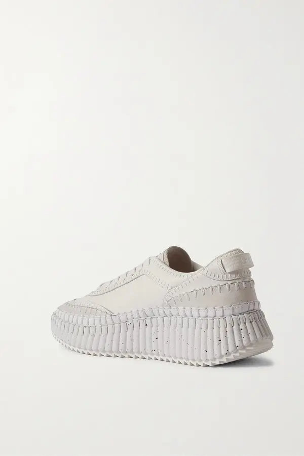 Chloé Net Sustain Nama Embroidered Sneakers - White