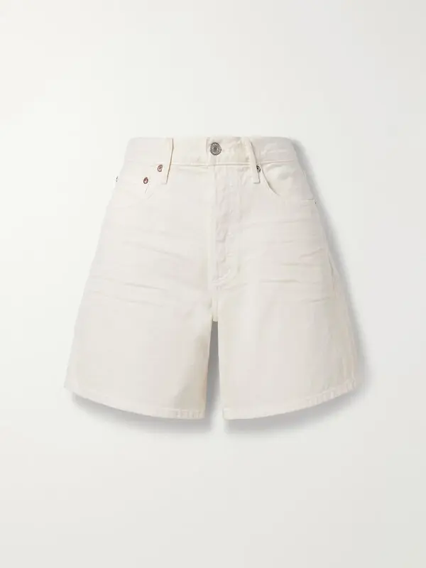 AGOLDE Dame Denim Shorts - Neutrals