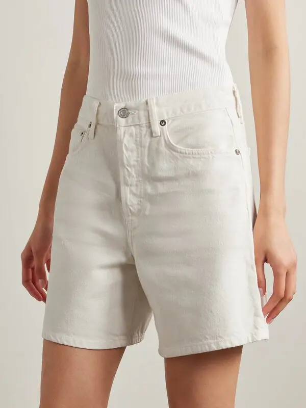 AGOLDE Dame Denim Shorts - Neutrals