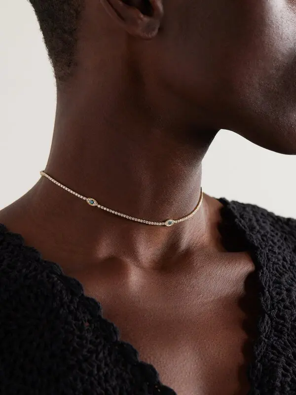 Jacquie Aiche Twiggy 14-karat Diamond And Sapphire Necklace