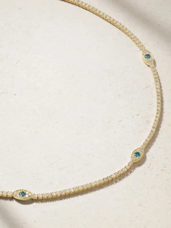 Jacquie Aiche Twiggy 14-karat Diamond And Sapphire Necklace