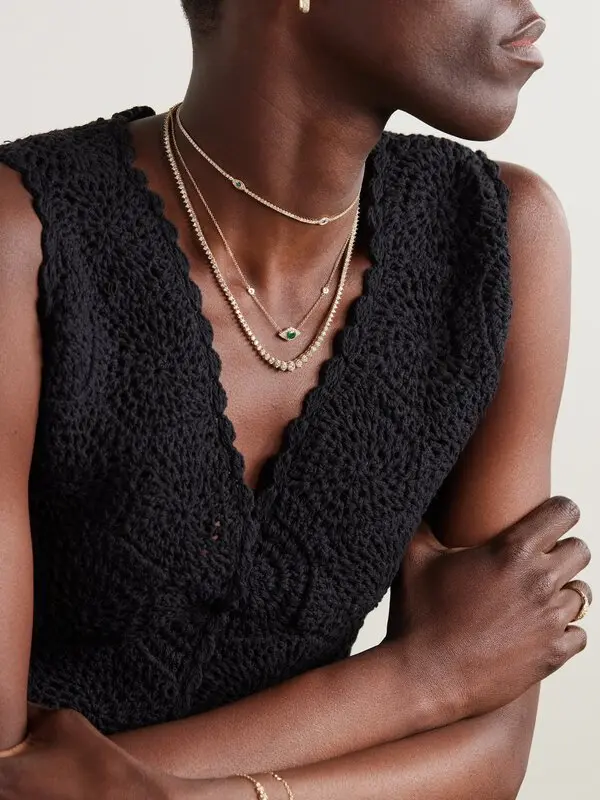 Jacquie Aiche Twiggy 14-karat Diamond And Sapphire Necklace