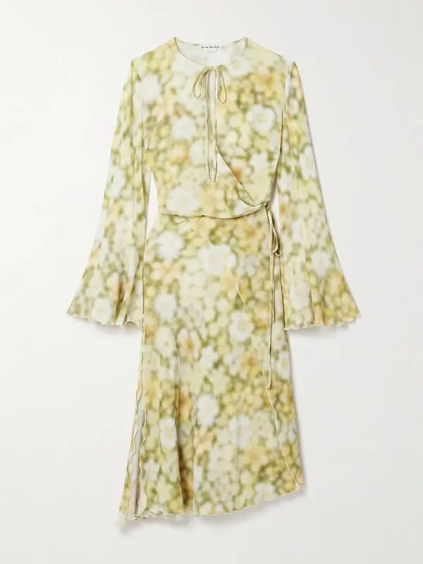 Acne Studios Wrap-effect Floral-print Mini Dress