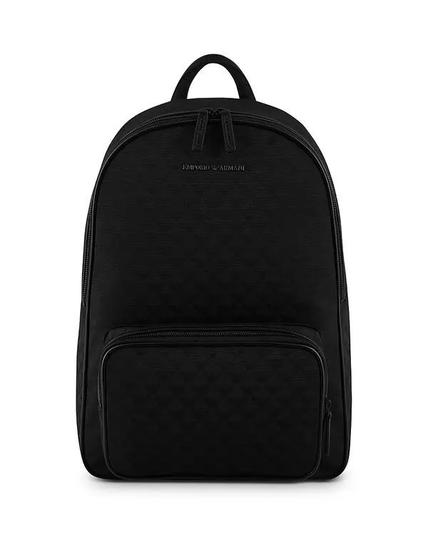 Emporio Armani Allover Jacquard Eagle Backpack - Black