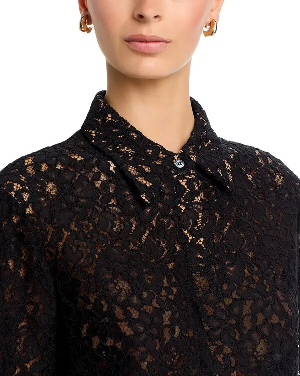 Michael Kors Floral Corded Lace Cropped Shirt