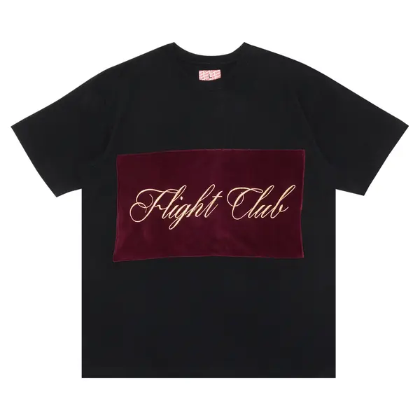 FLIGHT CLUB Script T-shirt /velour Burgundy