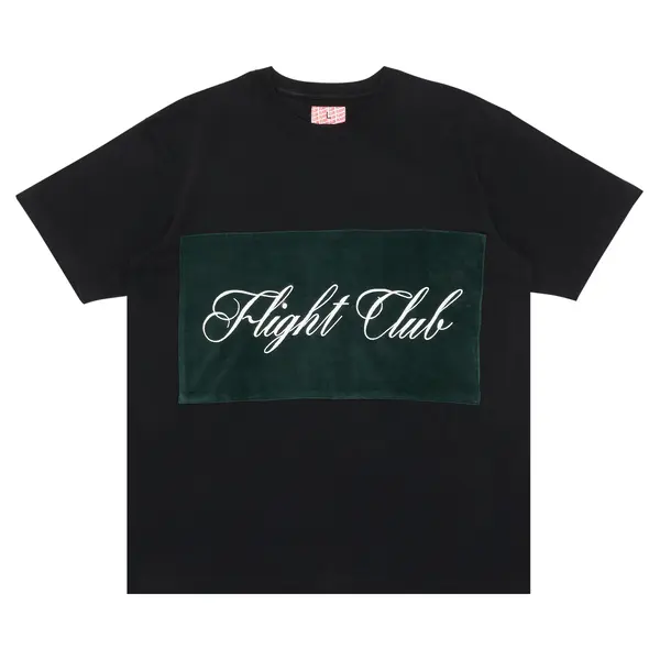 FLIGHT CLUB Script T-shirt /velour Green - Black