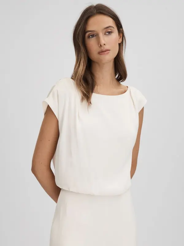 REISS Aurelia Draped Jumpsuit - Ivory