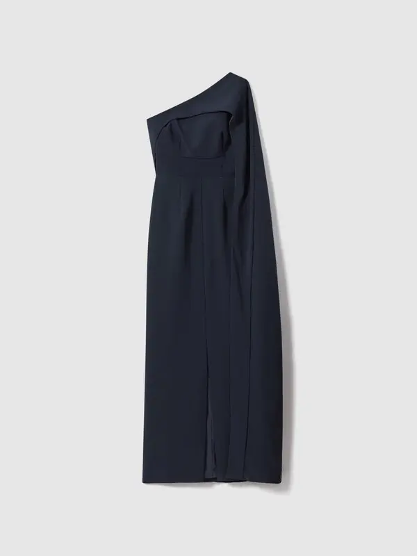 Halston Off-the-shoulder Cape Maxi Dress