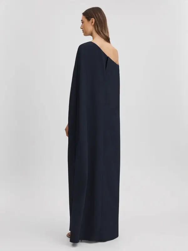 Halston Off-the-shoulder Cape Maxi Dress