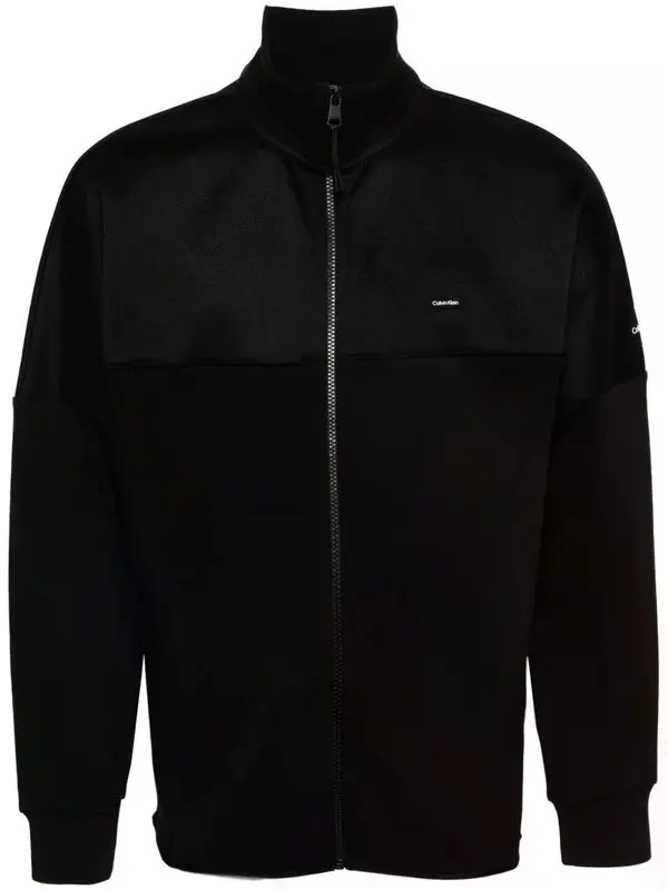 Calvin Klein Logo-patch Zip-up Sweatshirt - Beh Ck Black