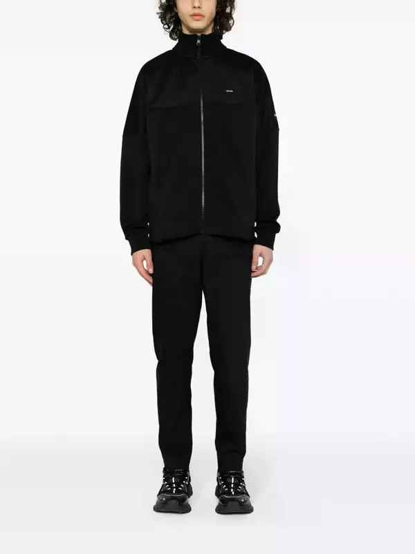 Calvin Klein Logo-patch Zip-up Sweatshirt - Beh Ck Black