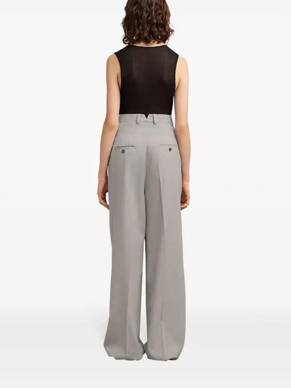 AMI Paris Pleated Palazzo Pants - Grey