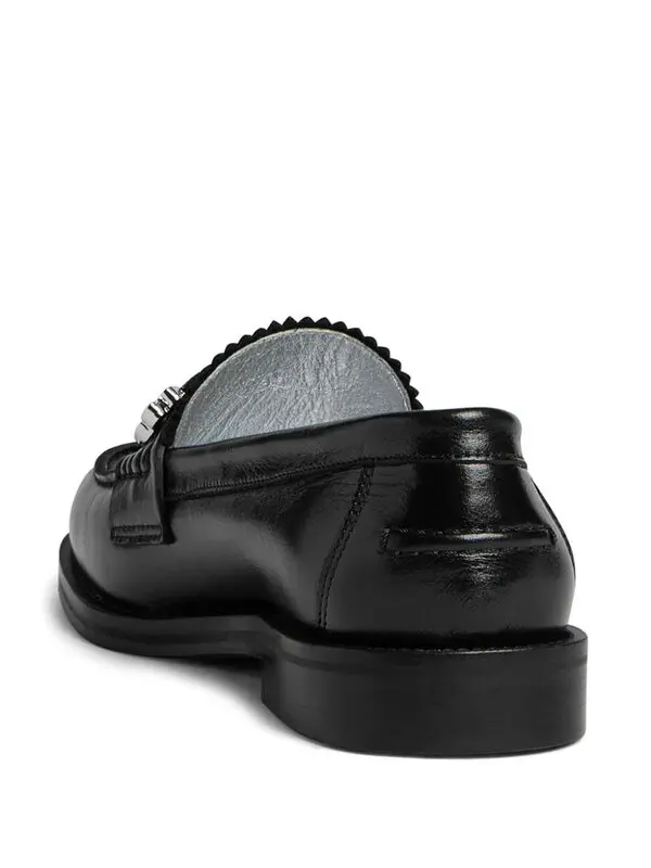 Dsquared2 Logo-plaque Leather Loafers - Black