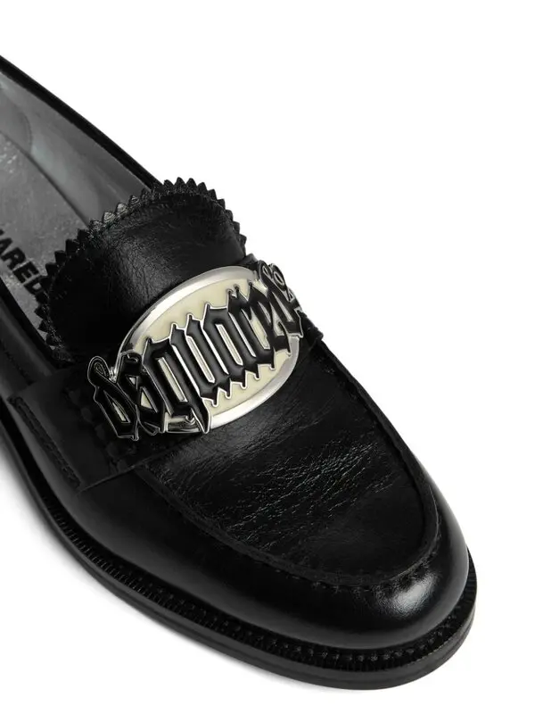 Dsquared2 Logo-plaque Leather Loafers - Black