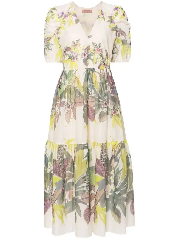 TWINSET Jungle-print Muslin Dress