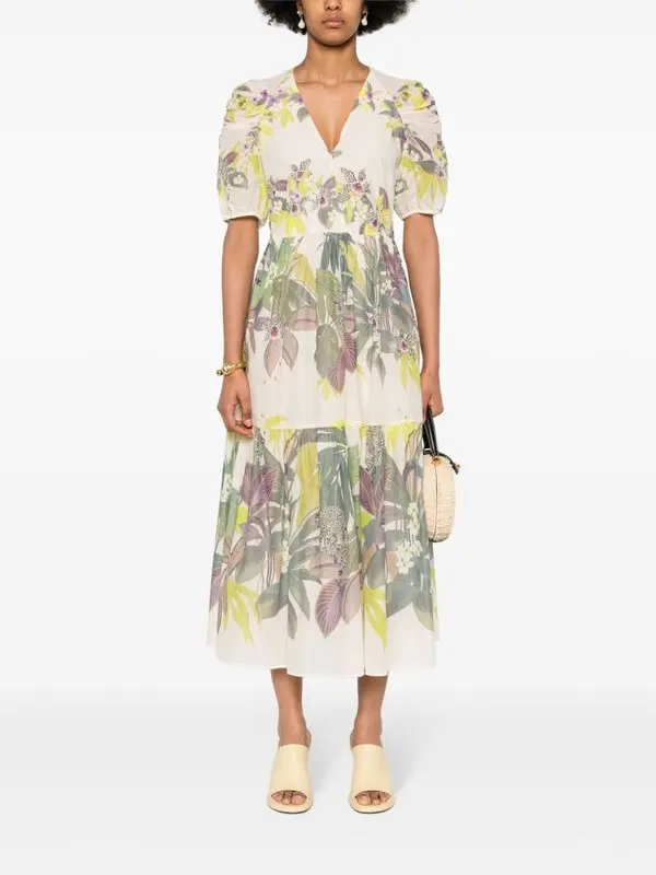 TWINSET Jungle-print Muslin Dress