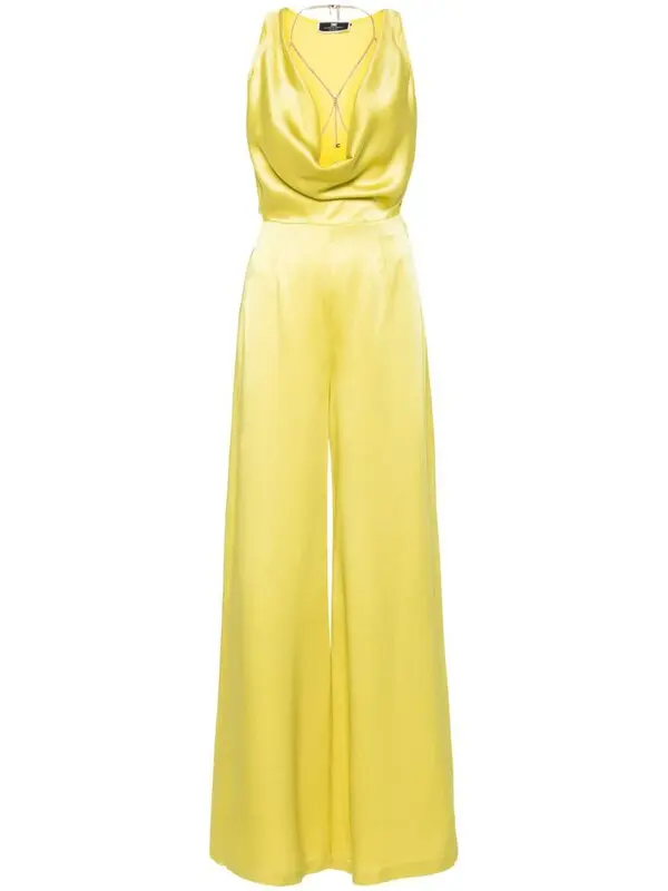 Elisabetta Franchi Crepe Body-chain Jumpsuit - Yellow
