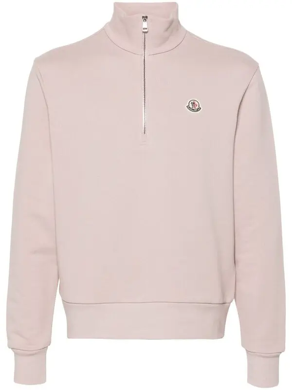 Moncler Logo-patch Cotton Sweatshirt - Pink