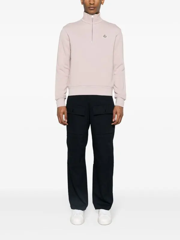 Moncler Logo-patch Cotton Sweatshirt - Pink