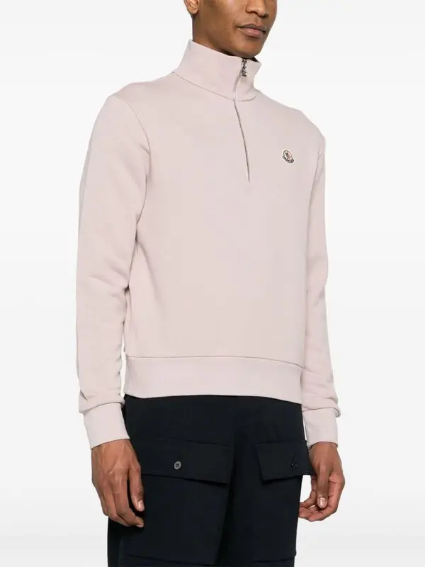 Moncler Logo-patch Cotton Sweatshirt - Pink