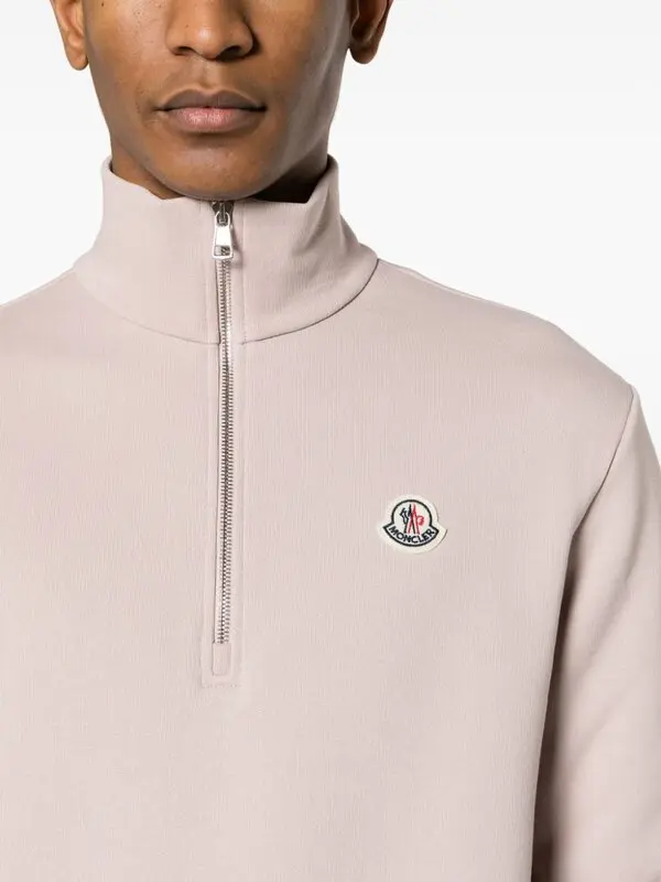 Moncler Logo-patch Cotton Sweatshirt - Pink