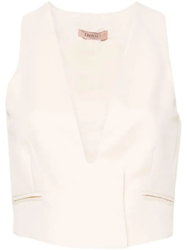 TWINSET Slub-texture Waistcoat - Neutrals