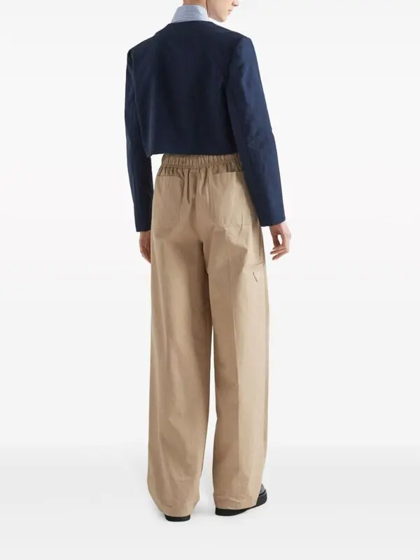 Prada Single-breasted Cropped Jacket - Blue