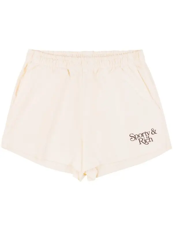 SPORTY & RICH Bardot Disco Cotton Track Shorts