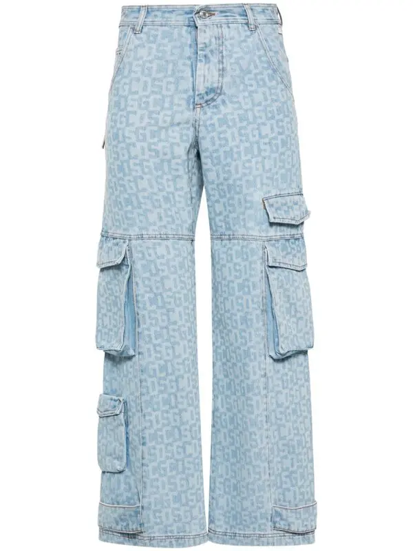 Gcds Logo-print Cargo Jeans
