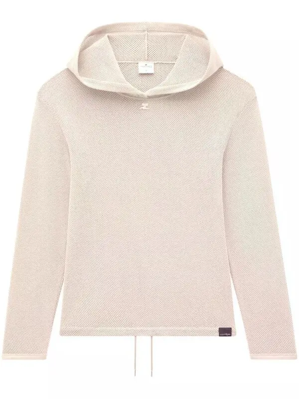 COURREGES Logo-patch Mesh Jumper - Neutrals