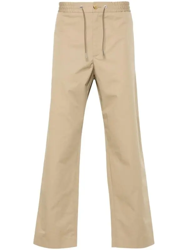 Moncler Logo-appliqué Tapered Trousers - Neutrals