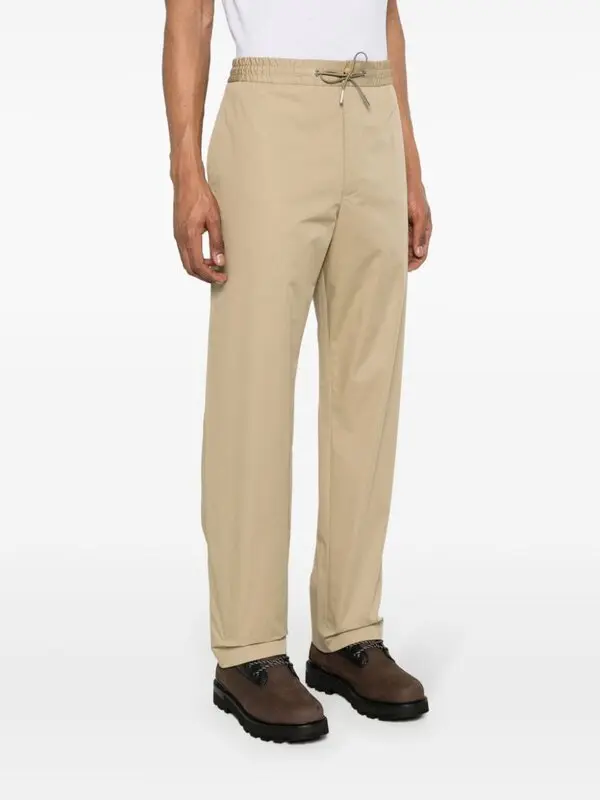 Moncler Logo-appliqué Tapered Trousers - Neutrals