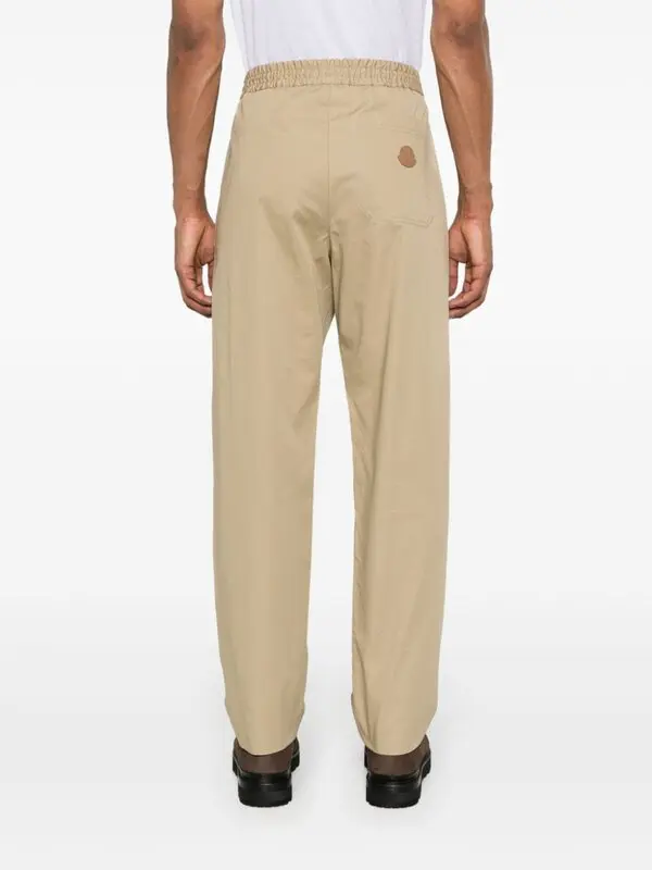 Moncler Logo-appliqué Tapered Trousers - Neutrals