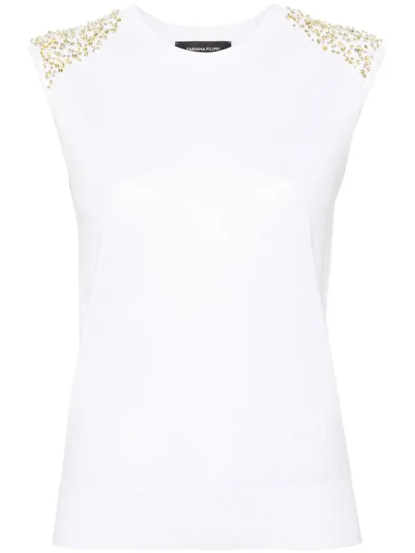 Fabiana Filippi Sequin-embellished Knit Top - White