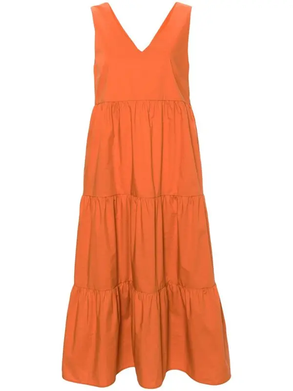 Woolrich V-neck Cotton Maxi Dress