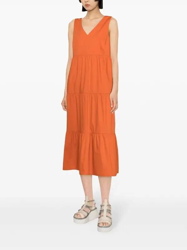 Woolrich V-neck Cotton Maxi Dress