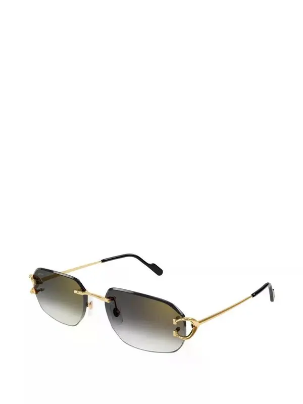 CARTIER Rectangle-frame Sunglasses - Gold