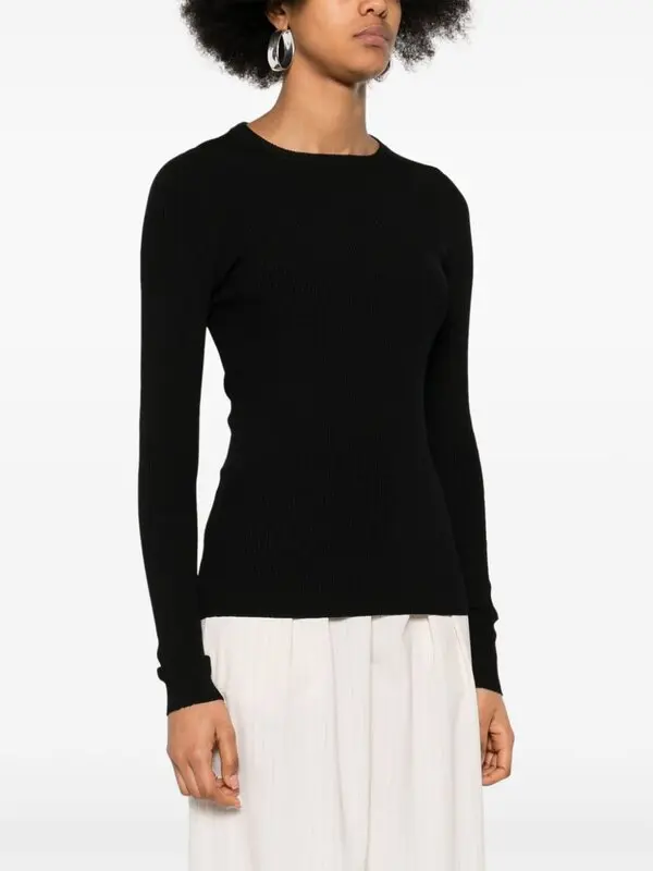 Fabiana Filippi Crew-neck Ribbed Jumper - Black