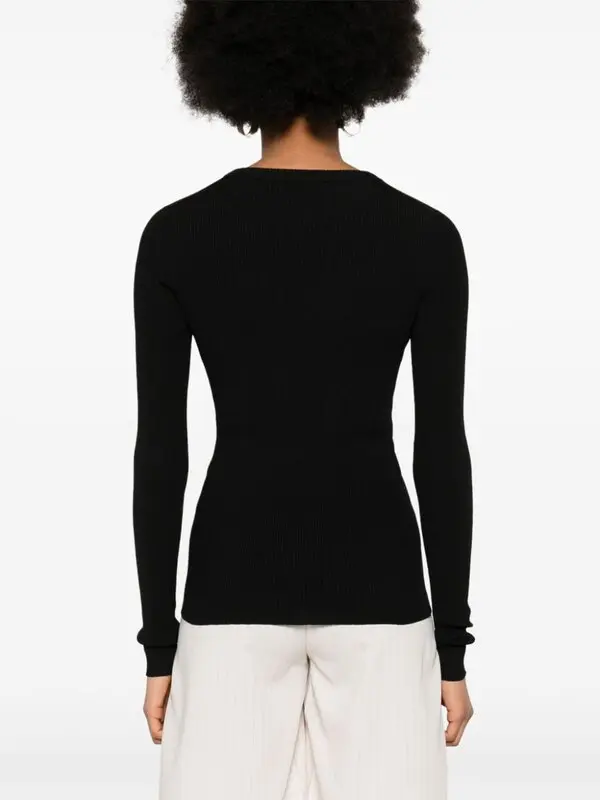 Fabiana Filippi Crew-neck Ribbed Jumper - Black