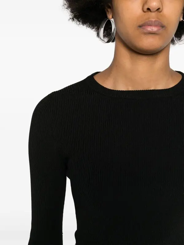 Fabiana Filippi Crew-neck Ribbed Jumper - Black