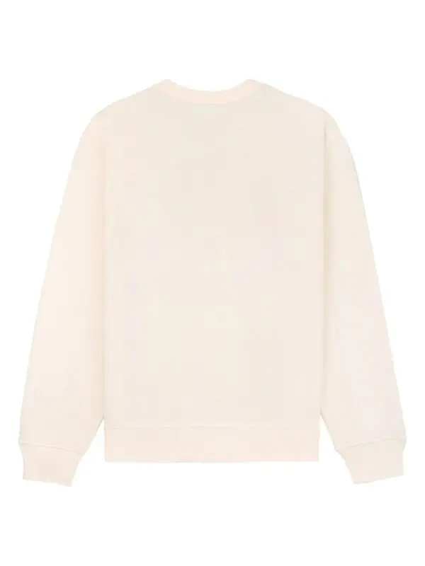 SPORTY & RICH Connecticut Crest Cotton Sweatshirt - Neutrals