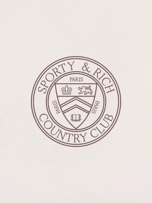 SPORTY & RICH Connecticut Crest Cotton Sweatshirt - Neutrals